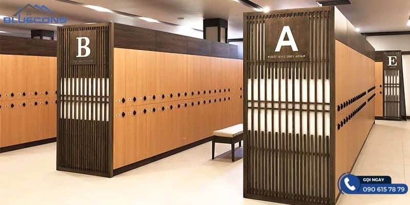 Tủ Locker gỗ cho khu công nghiệp - BLUECONS