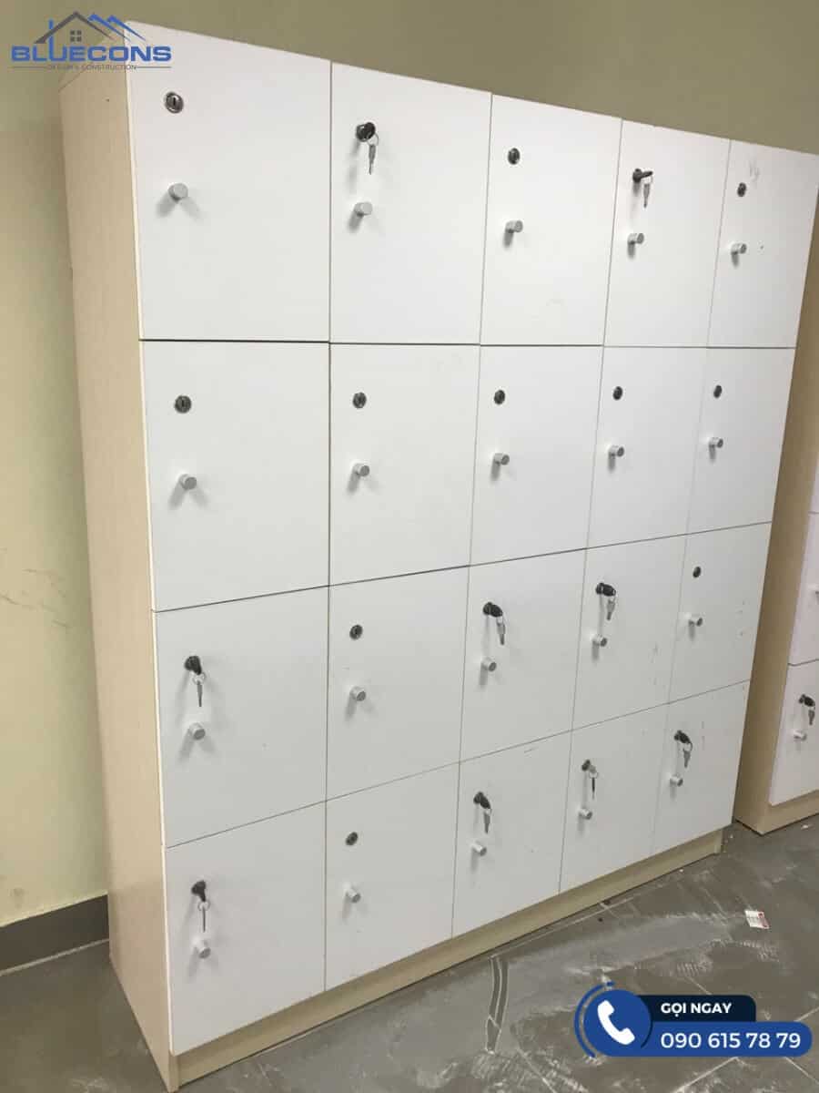 Tủ locker gỗ công nghiệp - BLUECONS